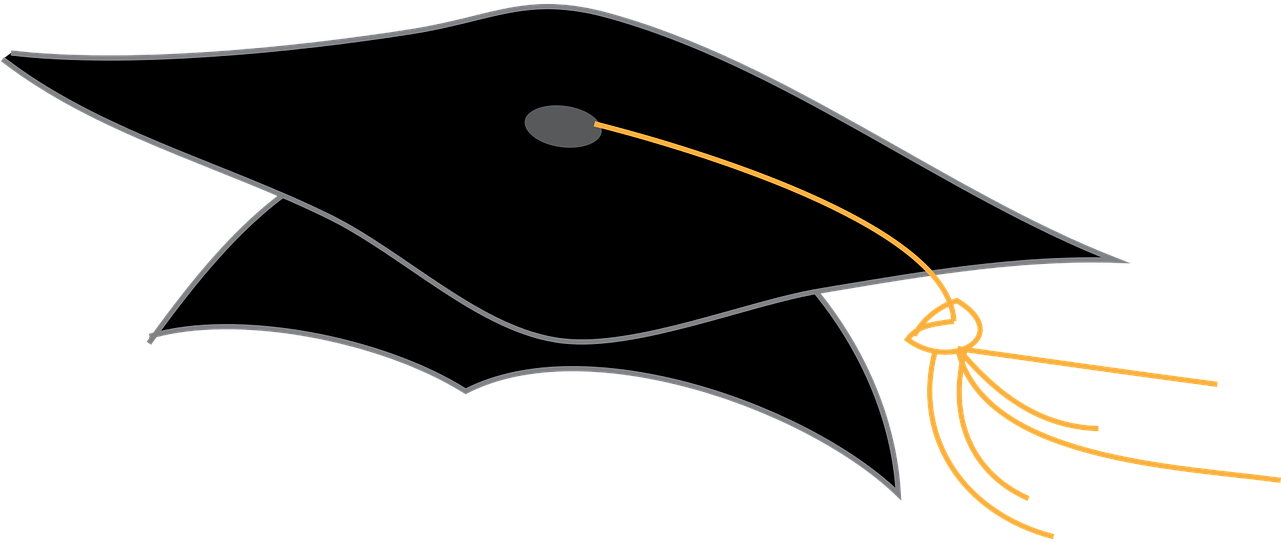 Graduation Cap Graphic - (1280x640) Png Clipart Download