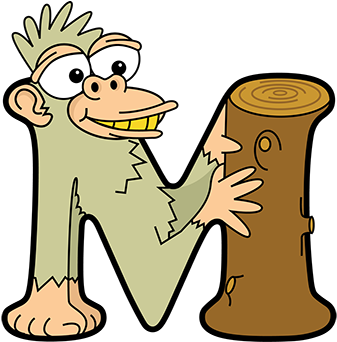 Monkey - Lion Alphabetimals - (400x400) Png Clipart Download