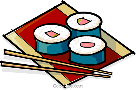 Sushi And Chopsticks Royalty Free Vector Clip Art Illustration - Sushi ...