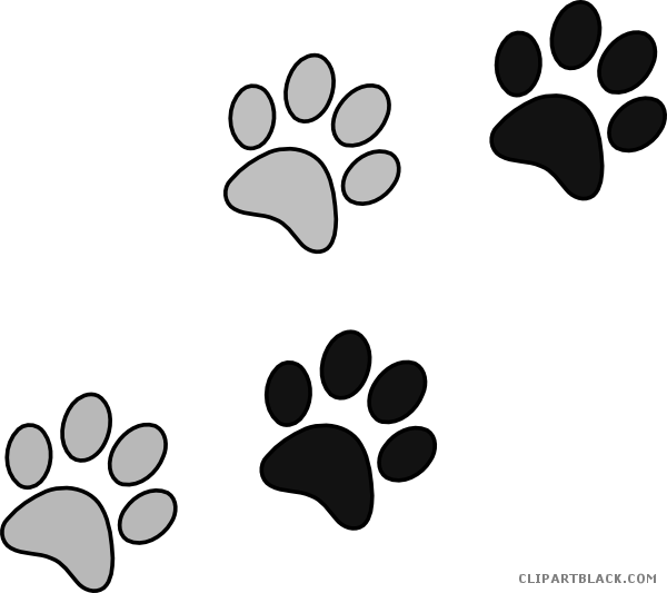 Paw Print Animal Free Black White Clipart Images Clipartblack - Dog ...