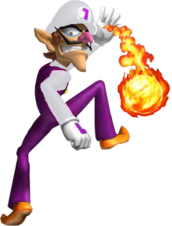 Fire Waluigi - Super Mario Fire Waluigi - (336x441) Png Clipart Download