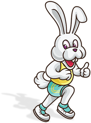 Easter Bunny Running Png - (376x504) Png Clipart Download