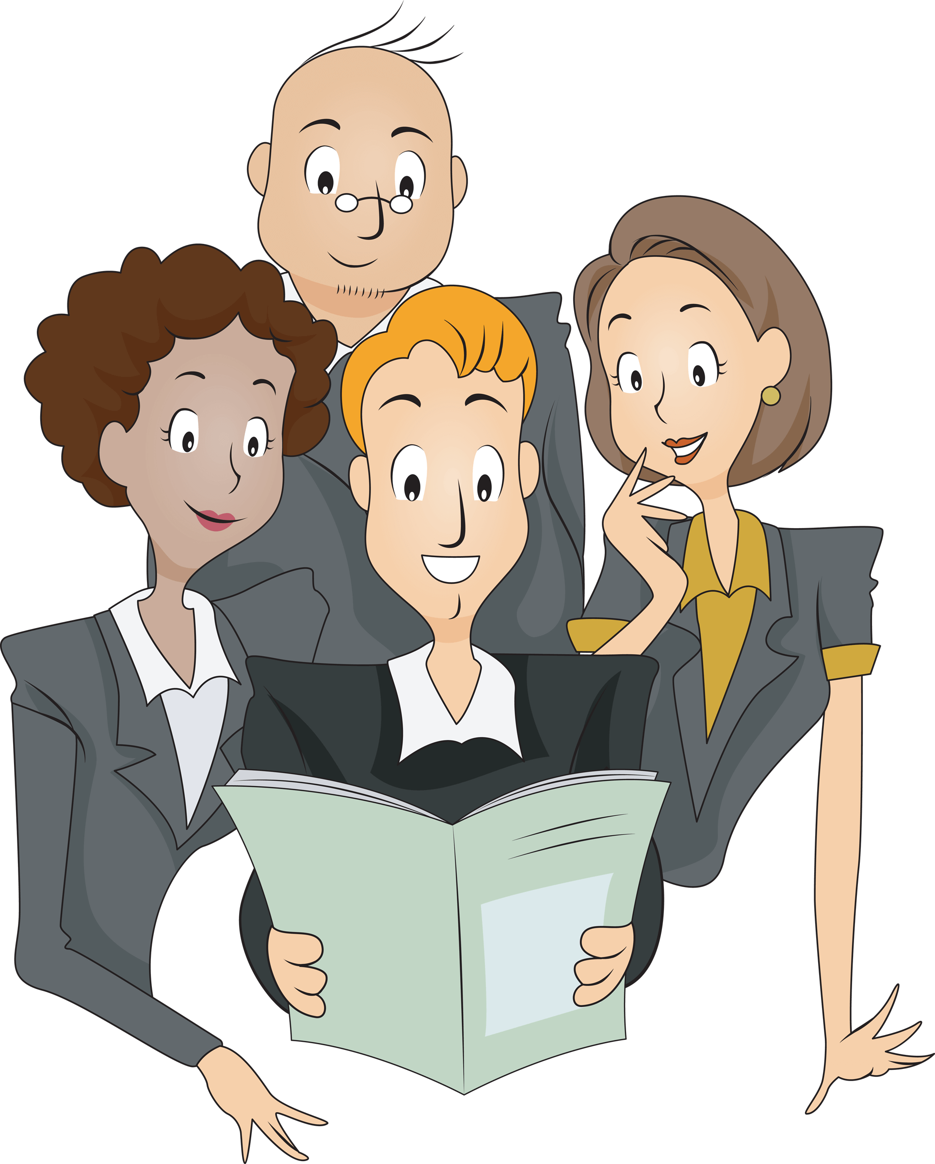 Group Of People Reading Magazine - (1928x2400) Png Clipart Download