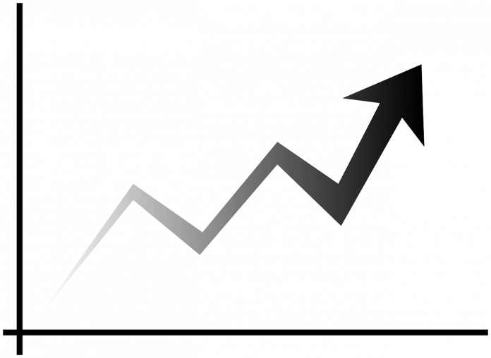 Stock Chart Going Up - (696x508) Png Clipart Download