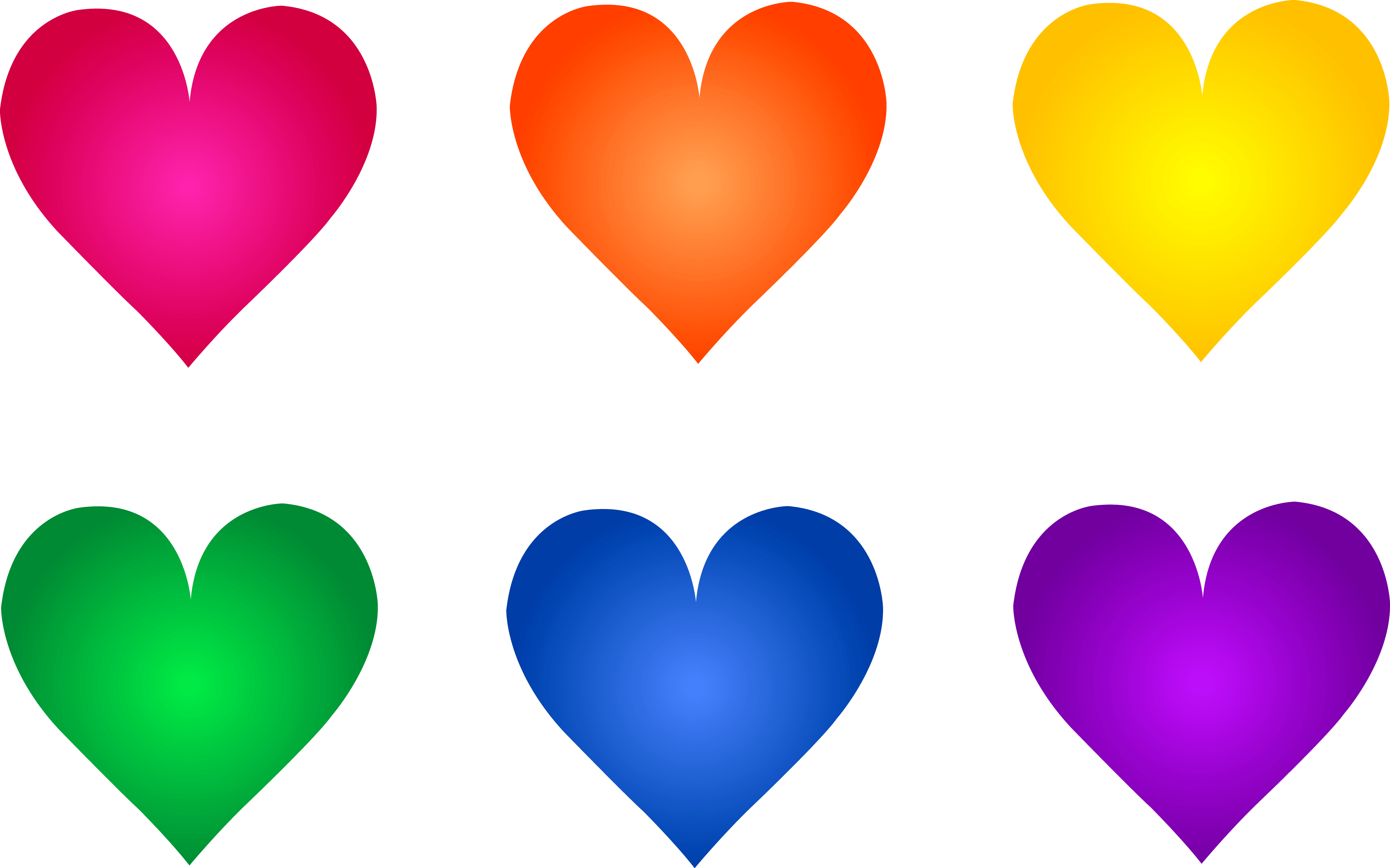 Rainbow Hearts Clipart 4 By Leslie - Colored Heart Clipart - (5000x3122 ...