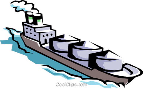 Cargo Ship Royalty Free Vector Clip Art Illustration - Cargo Ship Clip ...