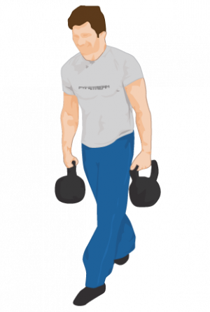 Farmer Walks - Kettlebell Farmers Walk - (300x445) Png Clipart Download