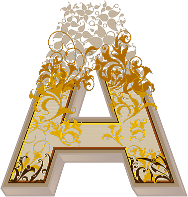 Letras Doradas Para Imprimir - (378x395) Png Clipart Download