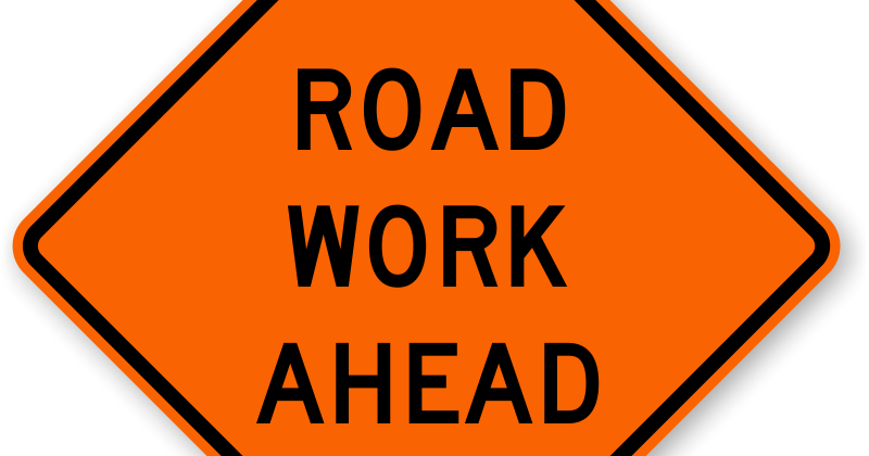 North Coast Review - Road Work Ahead Sign - (800x420) Png Clipart Download