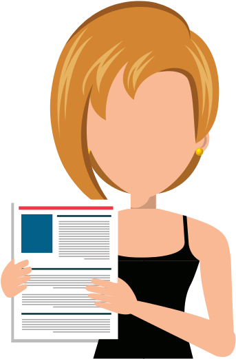 Businesswoman With Curriculum Vitae - Cartoon - (550x550) Png Clipart ...