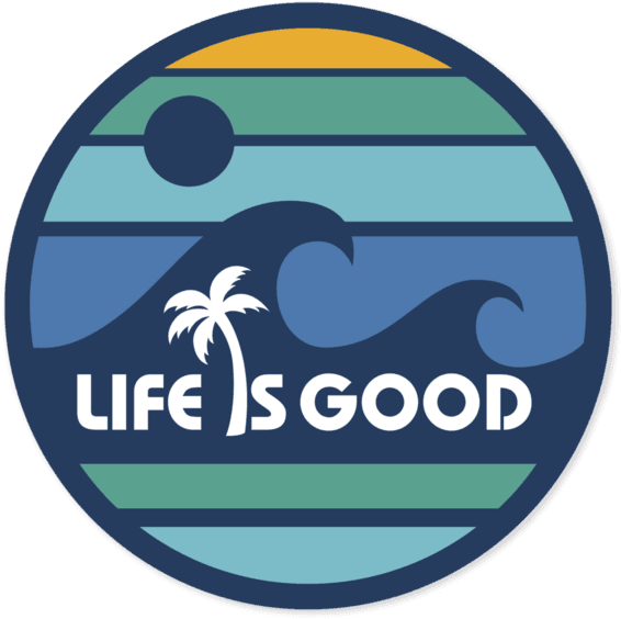 Home & Pet Wave 4" Circle Sticker - Life Is Good - (1024x1024) Png ...