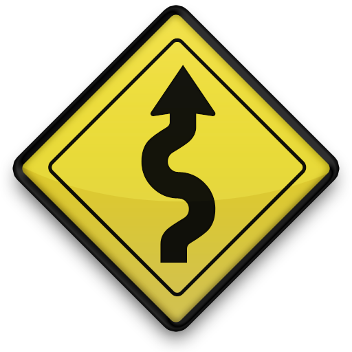 Winding Road Ahead Winding Road Ahead Icon 097057 Icons - Sharp Left ...