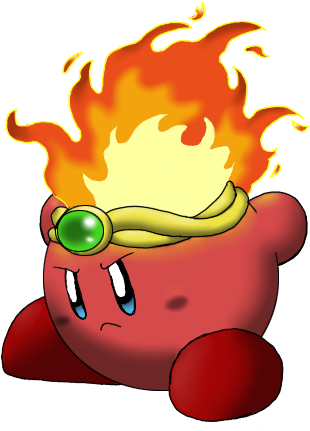 Fire Kirby By Flashthewolf On Deviantart - Drawing - (600x500) Png Clipart Download