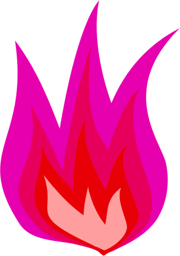 Fire Clip - Pink Fire Clip Art - (600x854) Png Clipart Download