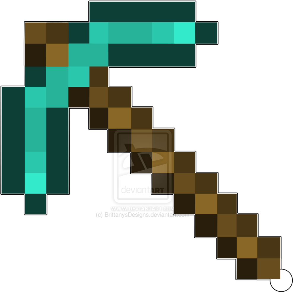 Minecraft Pickaxe Coloring Pages - Minecraft Diamond Pickaxe Png - Full ...