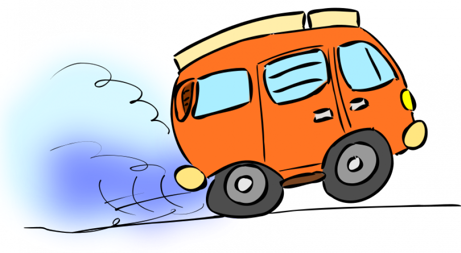 Orange Campervan - Van Animated Gif - (911x500) Png Clipart Download