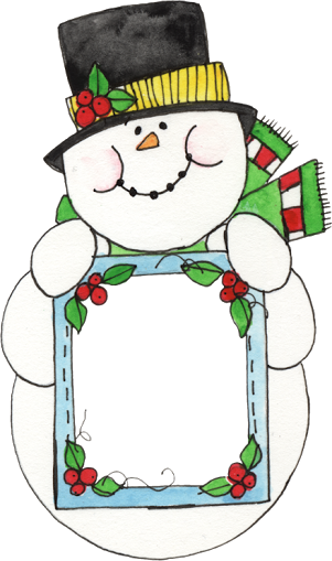 Frame - Snowman With Frame Clipart - (301x509) Png Clipart Download