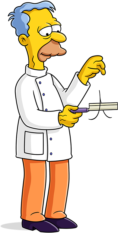 Jake - Simpsons Old Barber - (550x813) Png Clipart Download