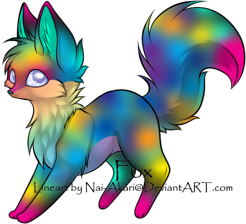 12 Point Rainbow Fox Adopt By - Rainbow Fox - (524x478) Png Clipart ...