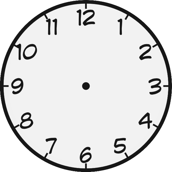 Clock Clipart Blank - Clock To The Half Hour - Full Size PNG Clipart ...