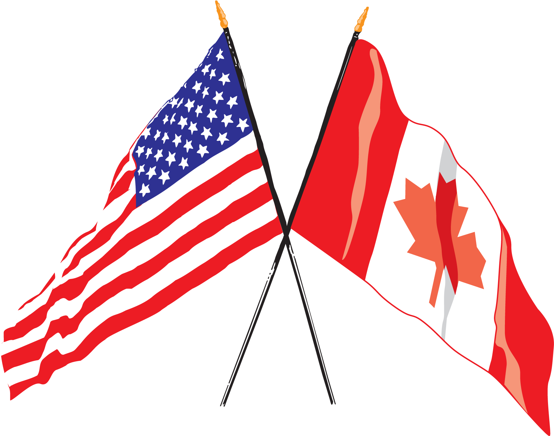 Us Canadian Flag Crossed - American Flag And Canadian Flag - Full Size ...