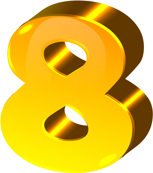 8 - 3d Numbers - (600x800) Png Clipart Download