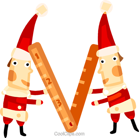 Elves With A Ruler Royalty Free Vector Clip Art Illustration - Cartoon ...