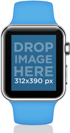 Blue Apple Watch Sport Over Clear Background Placeit - Creation Of ...