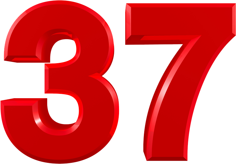Clipart Number 37 - Number - (1000x673) Png Clipart Download
