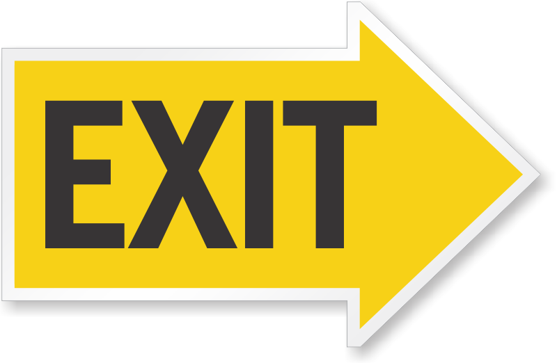 Fire Exit Signs - Yellow Exit Sign - (800x522) Png Clipart Download