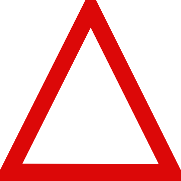 Triangle Clipart Red - Blank Triangle Road Sign - (600x600) Png Clipart ...