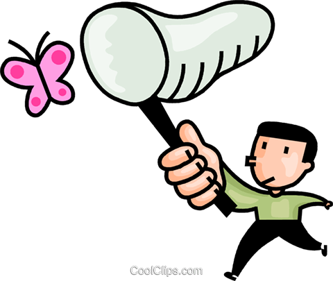 Boy Trying To Catch A Butterfly Royalty Free Vector - Catching A ...