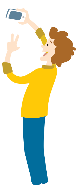 People Take Photo Cartoon - (267x681) Png Clipart Download