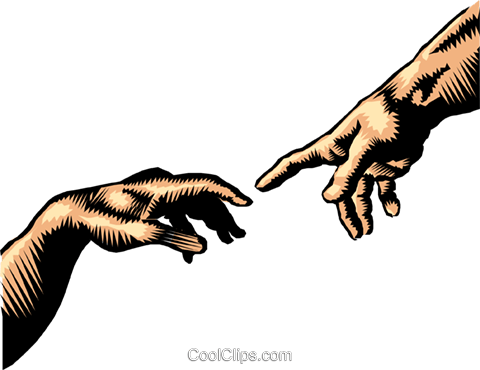 Hand Of God, The Creation Of Adam Royalty Free Vector - Two Hands ...