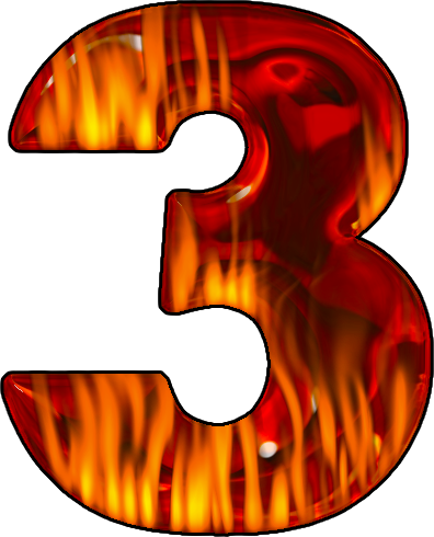 Hot Numeral - Presentation Alphabets Hot Letter 3 - (396x490) Png ...