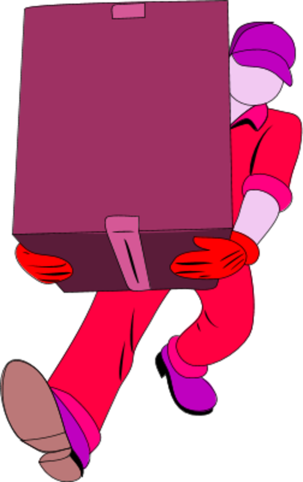 Warehouse Man Carrying A Closed Box - Delivery Clip Art - Full Size PNG ...