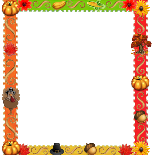 Fall Border Clipart - Thanksgiving Border - (555x500) Png Clipart Download
