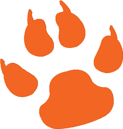Orange Tiger Paw Print