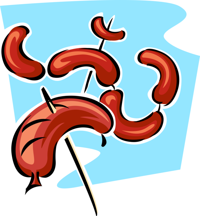 Vector Illustration Of Outdoor Campfire Wiener Roast - Vector ...
