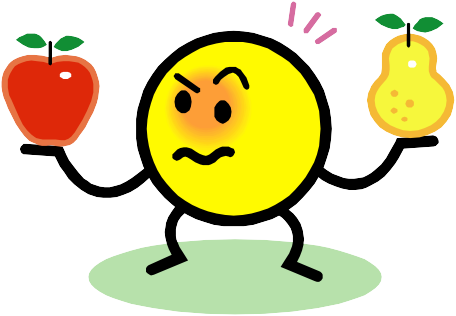 A Cartoon Face Frowning And Holding Up An Apple And - Similarities And ...