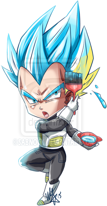Vegeta In Blue By Sabnock - Vegeta Gif - (402x700) Png Clipart Download