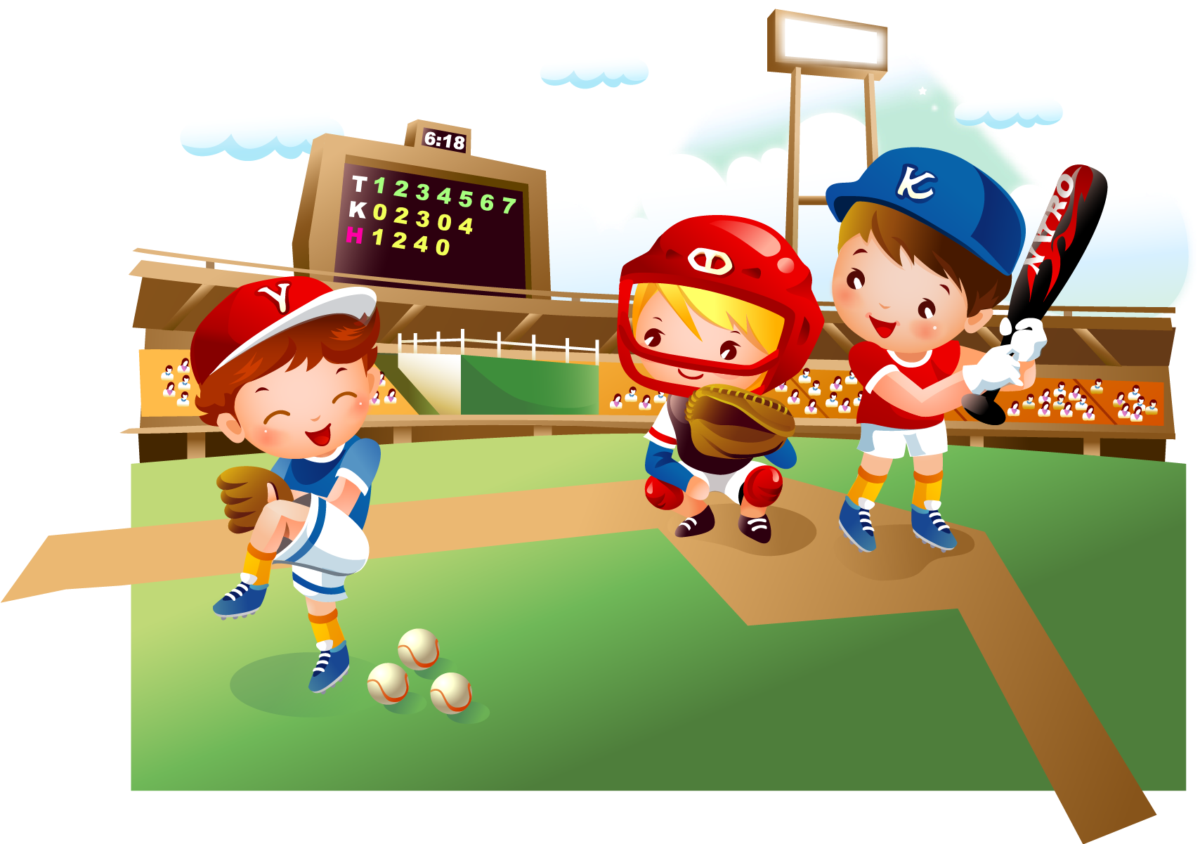 Baseball Field Cartoon Child - Cartoons Baseball Backgrounds ...