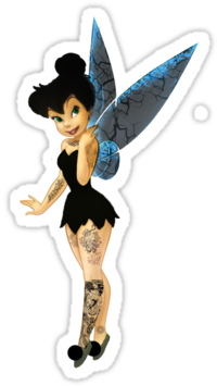 Tinkerbell With Black Hair - Goth Tinkerbell - (375x360) Png Clipart ...