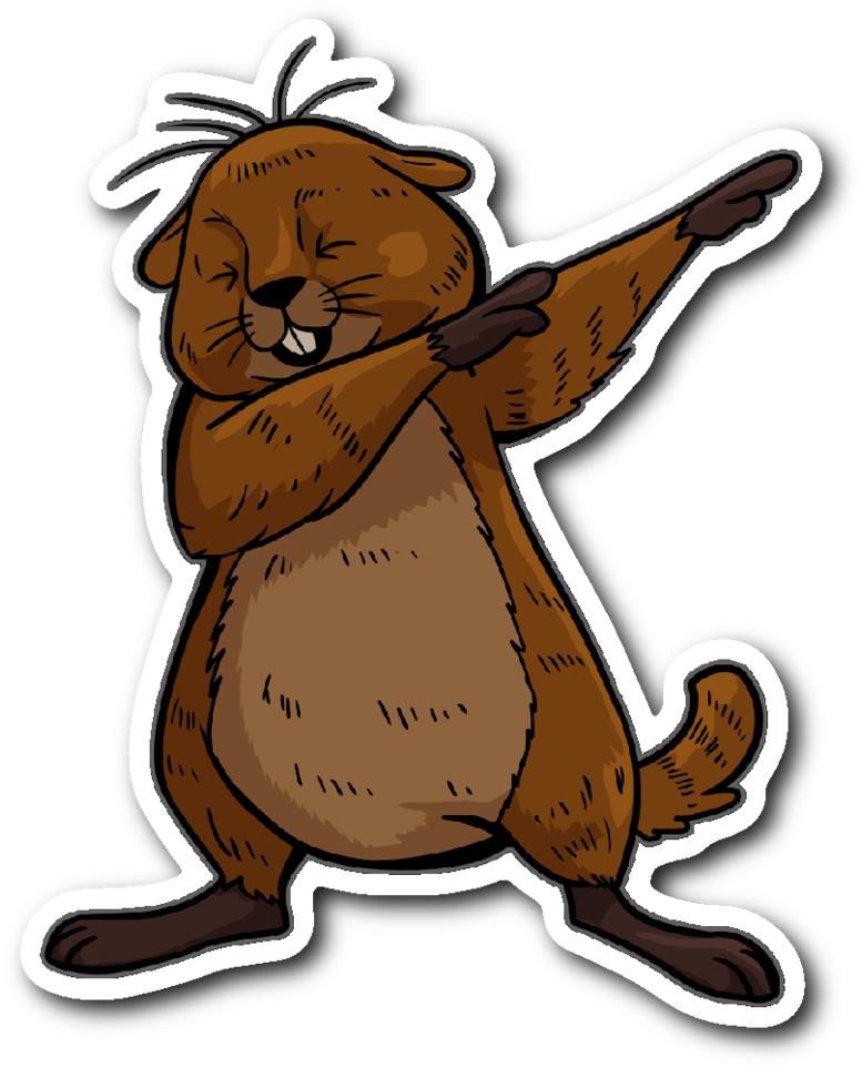 Groundhog Day Funny Dabbing Dance Groundhog Sticker - Cartoon ...
