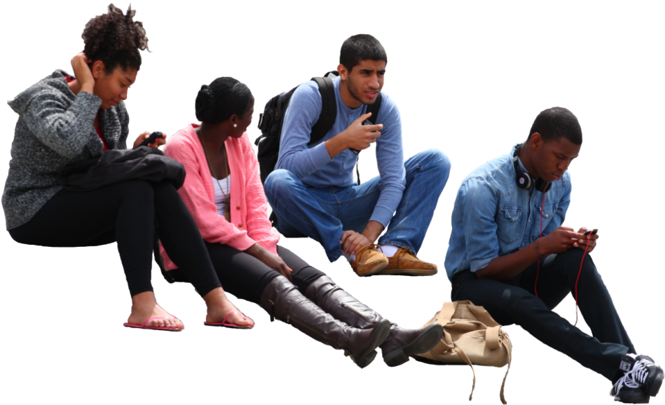 People Sitting Front View Png