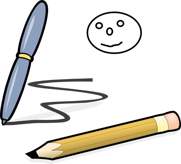 Pen And Paper Cartoon - (600x542) Png Clipart Download