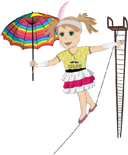 Tina The Tight Rope Walker - Umbrella - (427x501) Png Clipart Download