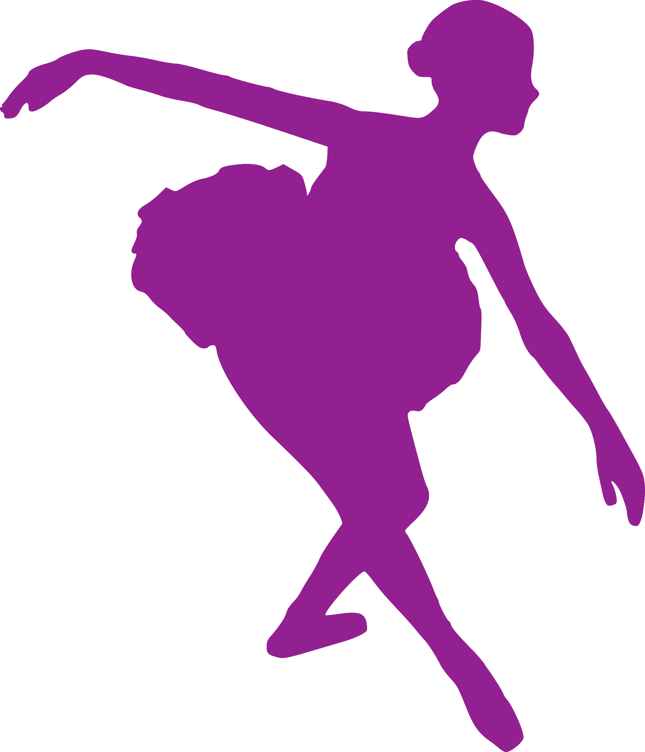 Danse Clipart Silhouette - Purple Ballerina Silhouette Png - (2061x2400 ...