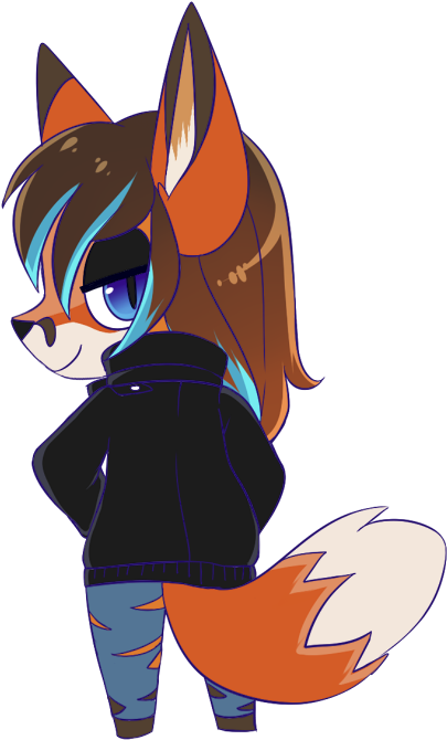 Punk Fox Attitude - Cartoon - (472x700) Png Clipart Download