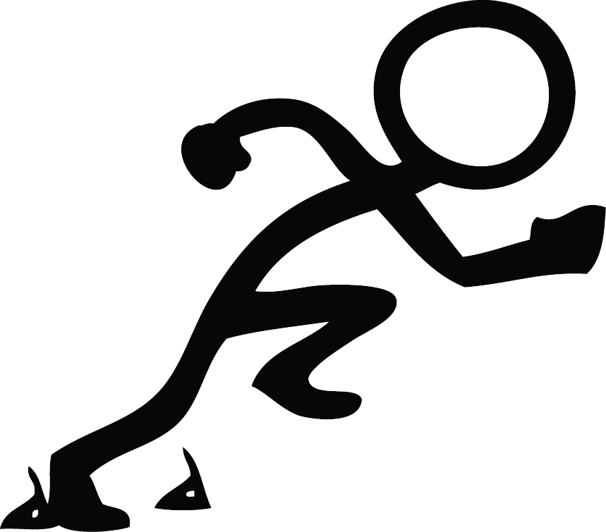 Stick Figure Running - (859x755) Png Clipart Download